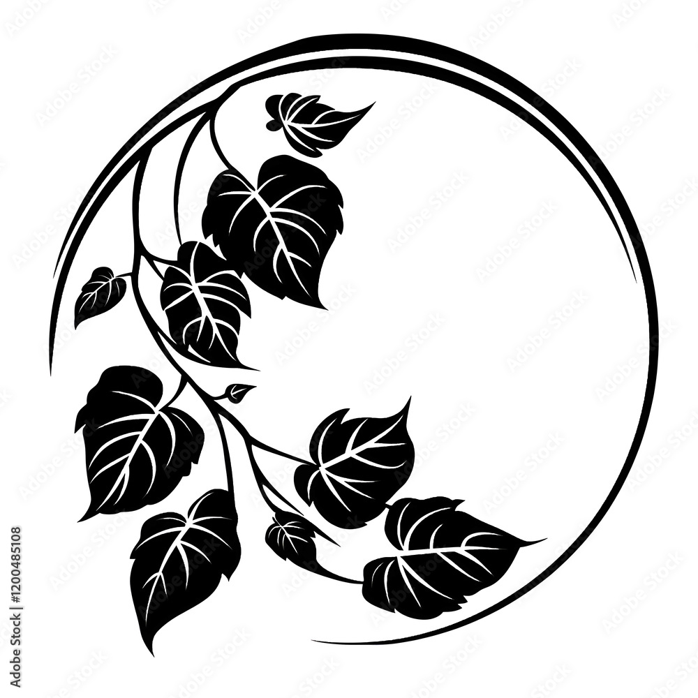 Ilustrace create a simple vector clip art logo of an ivey leaf and vine ...