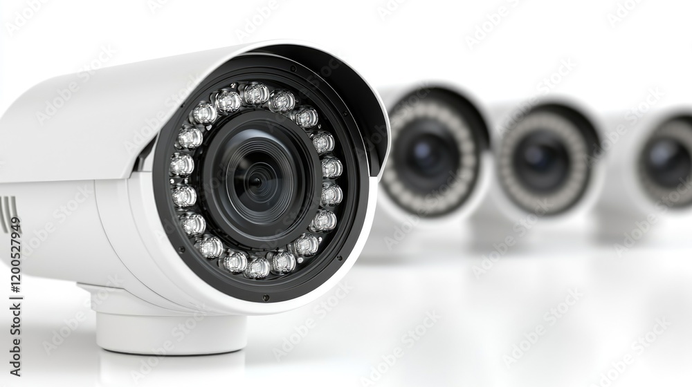 Surveillance technology in focus - a CCTV camera capturing security ...