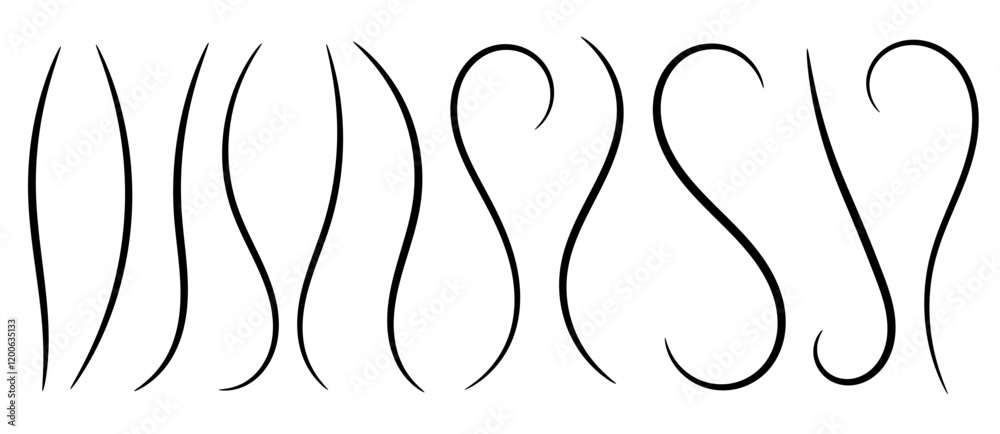 Set of Swoosh vector hand drawn lettering underlines lines. Swoosh ...