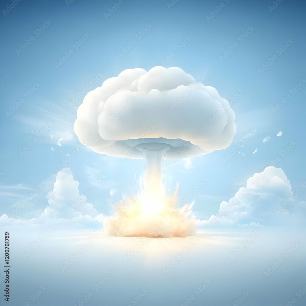 Nuclear Explosion Creates a Mushroom Cloud in the Sky with a Bright ...
