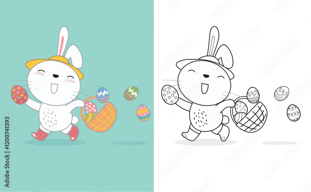 Easter Coloring Page for Kids. Coloring worksheet page. Educational ...