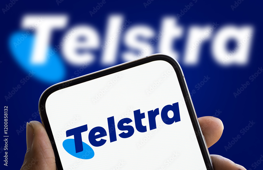 Dhaka, Bangladesh- 31 Dec 2024: Telstra logo is displayed on smartphone ...