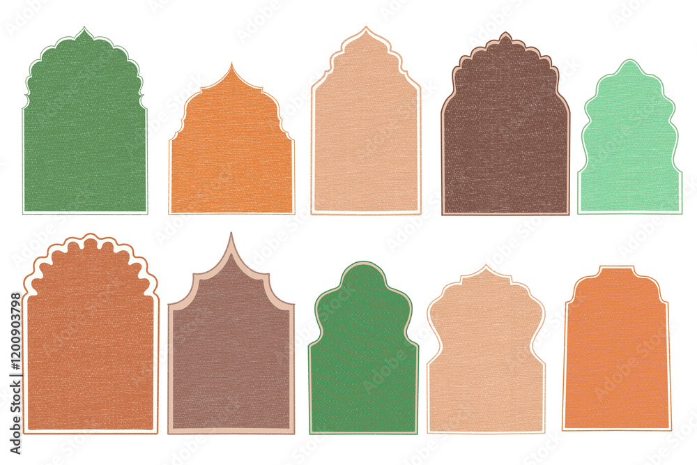 Islamic shape door or window. Mughal Muslim architecture mosque gates ...