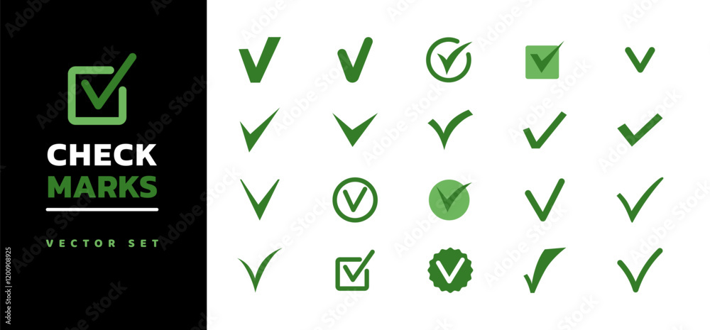 Stock-Vektorgrafik „Check mark icon. Checkmark tick list, correct done ...