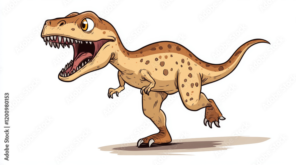 Cartoon carnotaurus dinosaur character. Isolated vector theropod dino ...