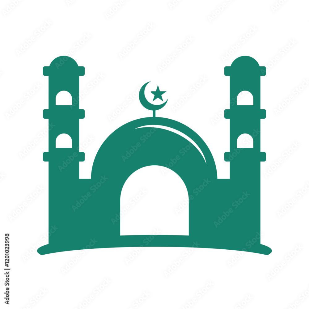 Mosque flat design illustration. mosque building architecture prayer ...