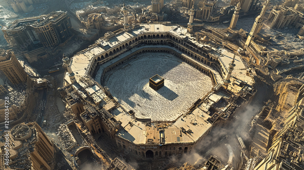 Kaaba mosque in Mecca isolated islam halal outline icon. Vector muslim ...