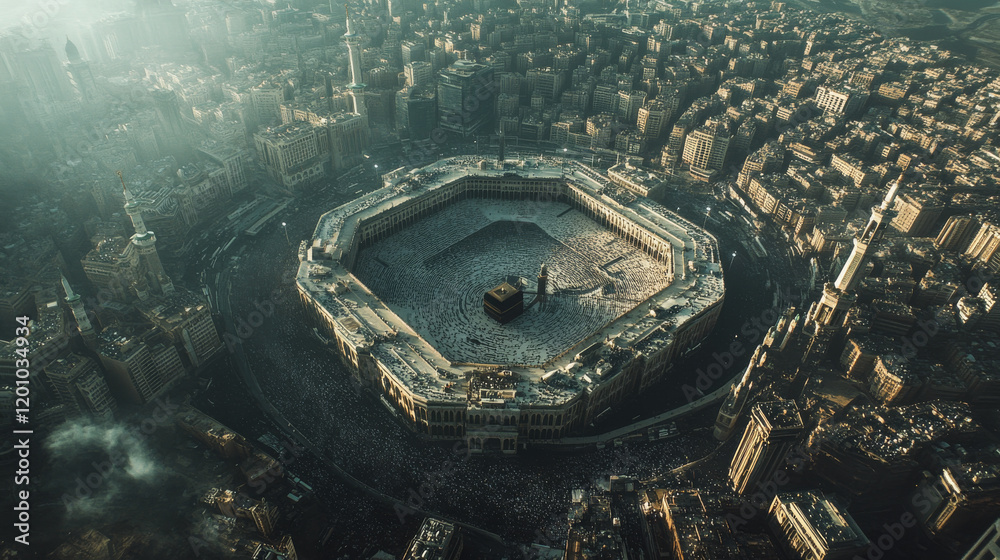 Kaaba mosque in Mecca isolated islam halal outline icon. Vector muslim ...