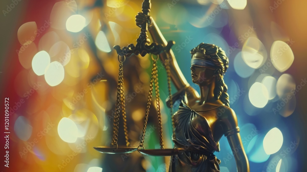 Statue of Justice - symbol of law and justice with lgbt flag. Lgbt ...