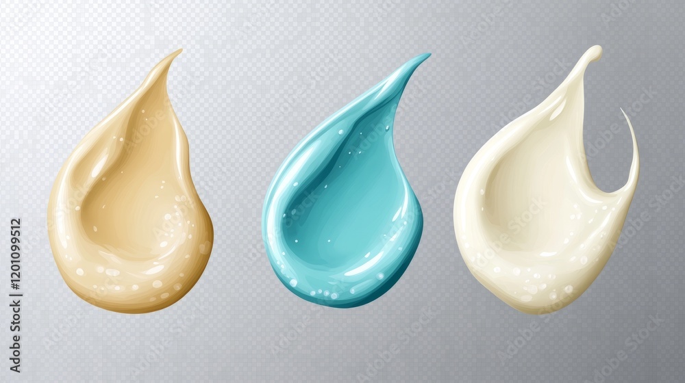 55.Set of scrub cream swatches isolated on transparent background ...
