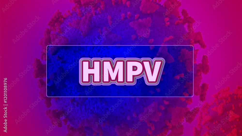 HMPV Human metapneumovirus molecular illustration with covid virus ...