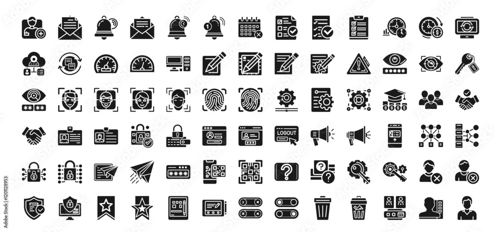 user account management collection icons, control group permission role ...