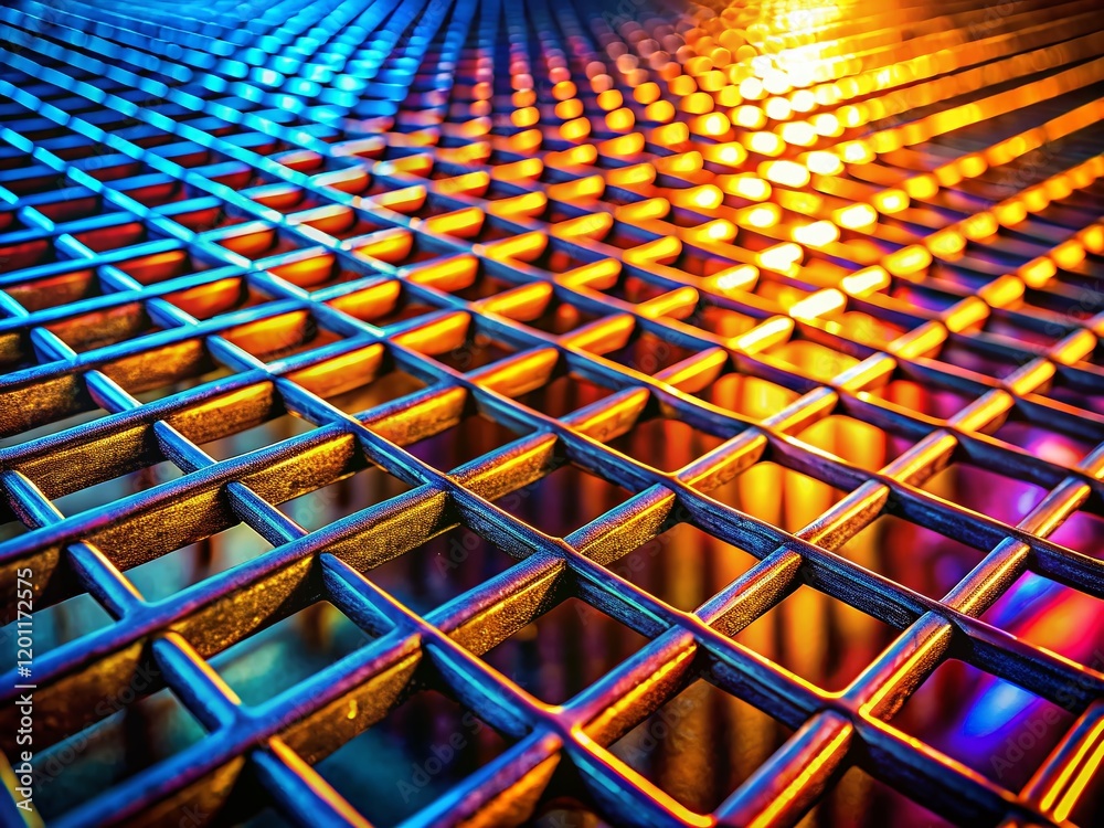 Industrial Steel Grating Background Texture - Metal Grid Pattern for ...