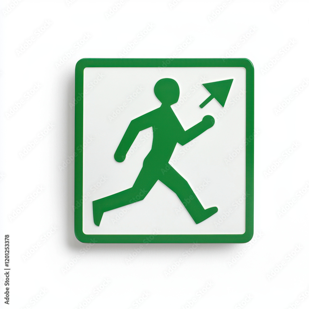 Emergency exit icon. Running person emergency exit sign isolated on ...