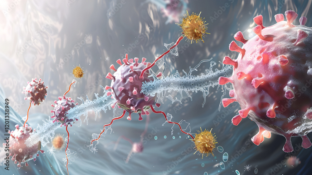 Viral Replication: A Detailed Diagram of the Lytic Cycle Stock Photo ...