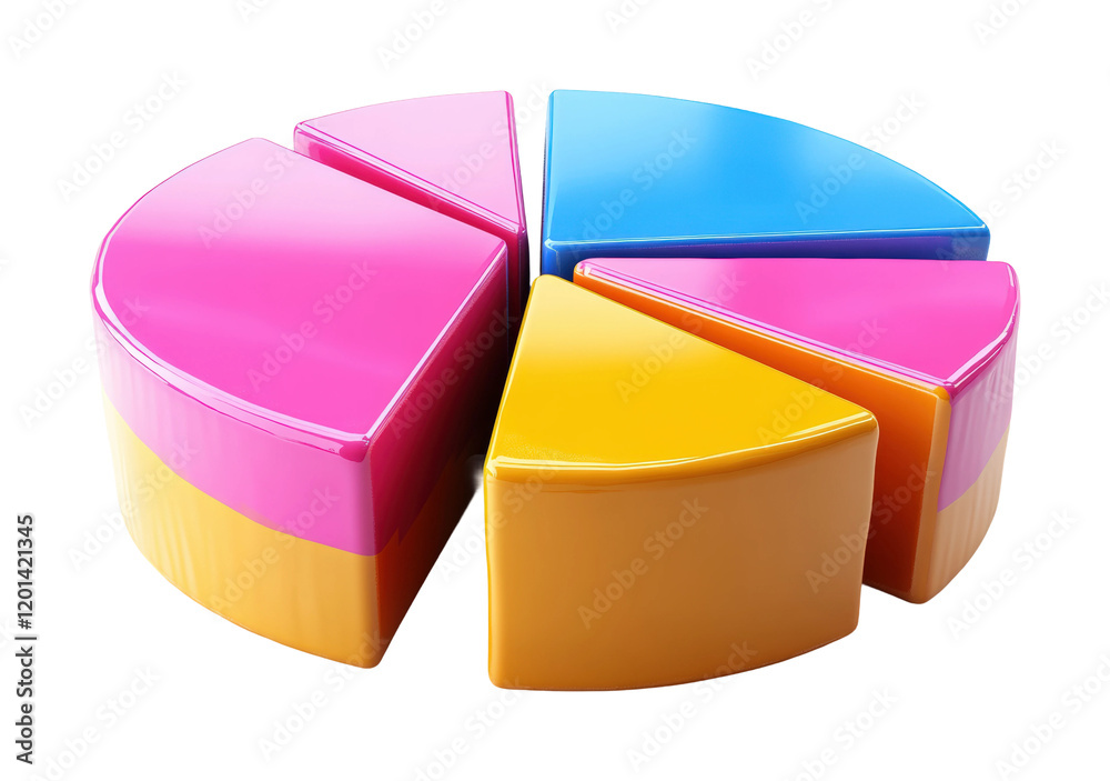 Colorful pie chart on graphic design high fidelity modern aesthetic ...