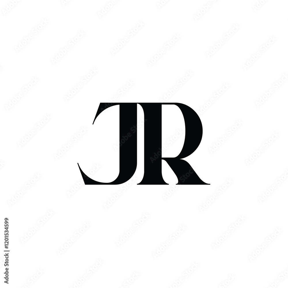 JR monogram logo design letter text name symbol monochrome logotype ...