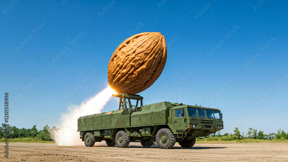 Surreal image of a giant walnut-shaped Russian ballistic missile ...