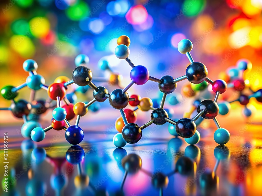 Tilt-Shift Miniature Morphine Molecule: Flat Style Chemical Structure ...