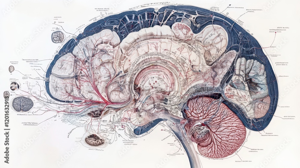 Detailed Map of the Limbic System Anatomy Stock Photo | Adobe Stock