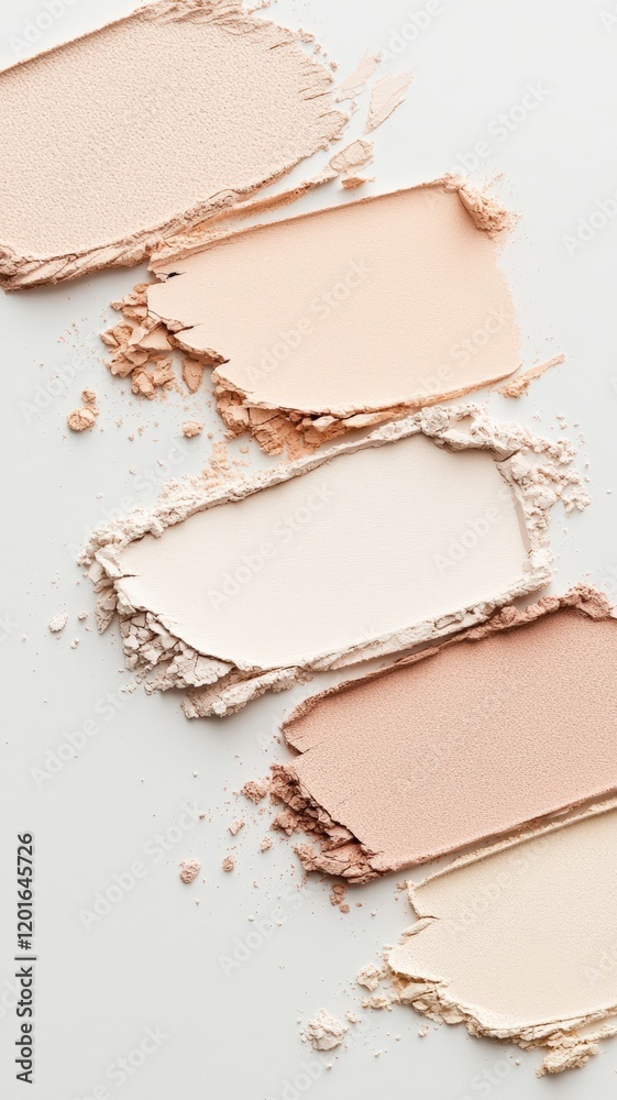 Foundation samples blending across white surface, displaying gradient ...