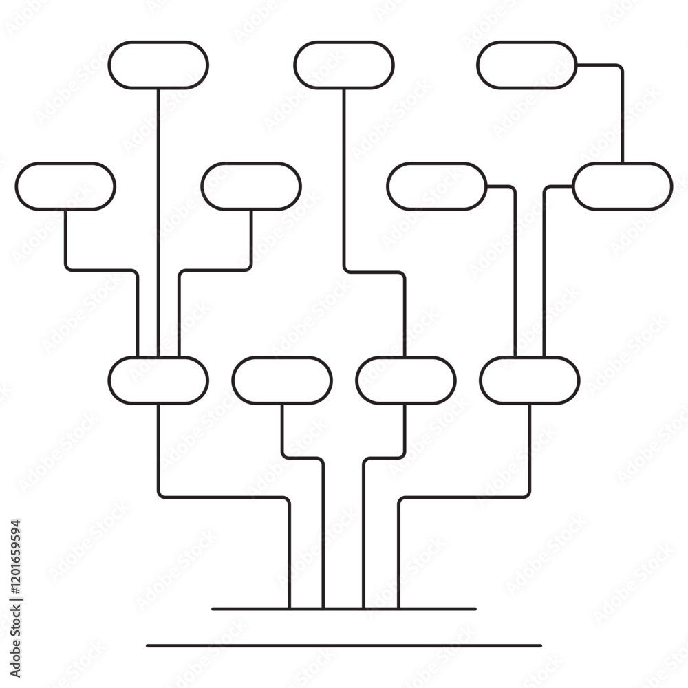 Decision Tree in Machine Learning icon. Simple outline monochrome black ...