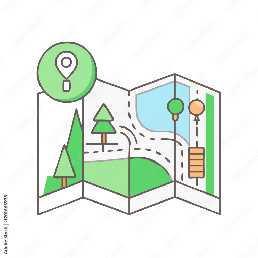 Vector de Stock park map icon, park map vector illustration-simple ...