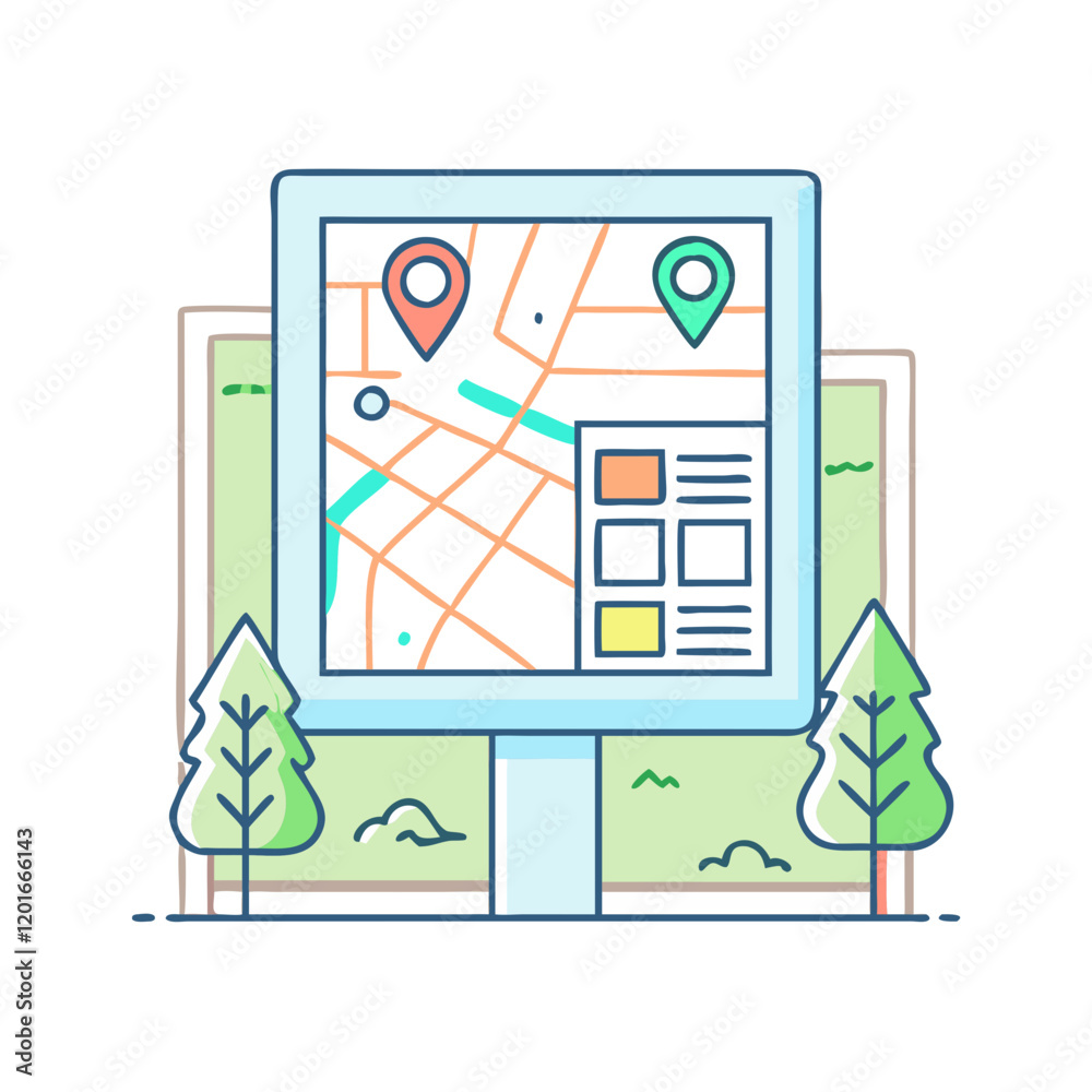 park map kiosk icon, park map kiosk vector illustration-simple ...
