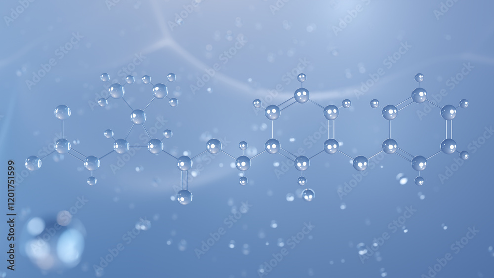 permethrin molecular structure, 3d model molecule, insecticide ...