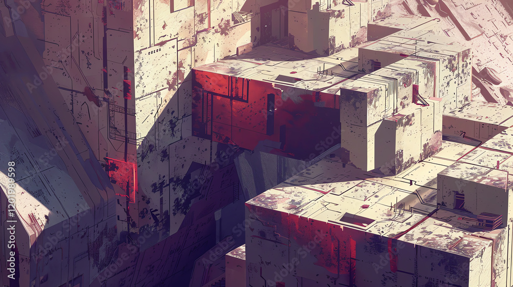 Explore unexpected camera angles in a dystopian landscape using a pixel ...