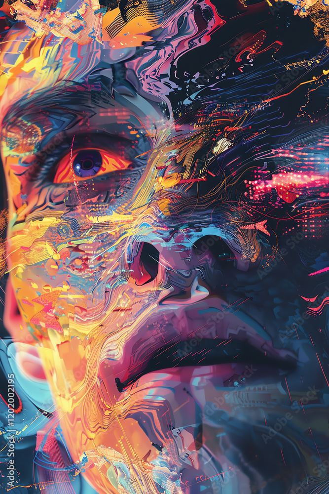 Transcend reality with a pixel art masterpiece, fusing surrealism and ...