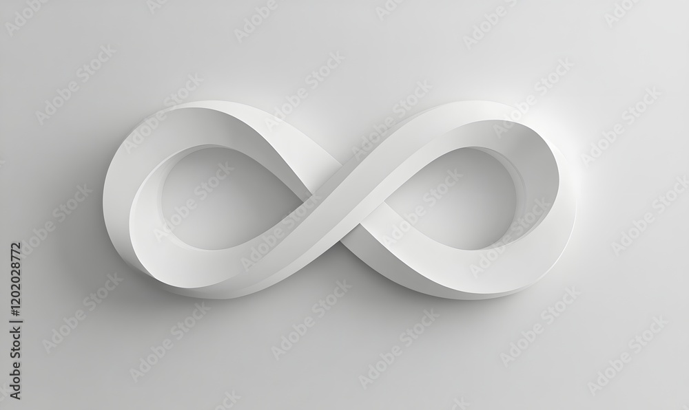 White 3D infinity symbol on white background. Stock Illustration ...