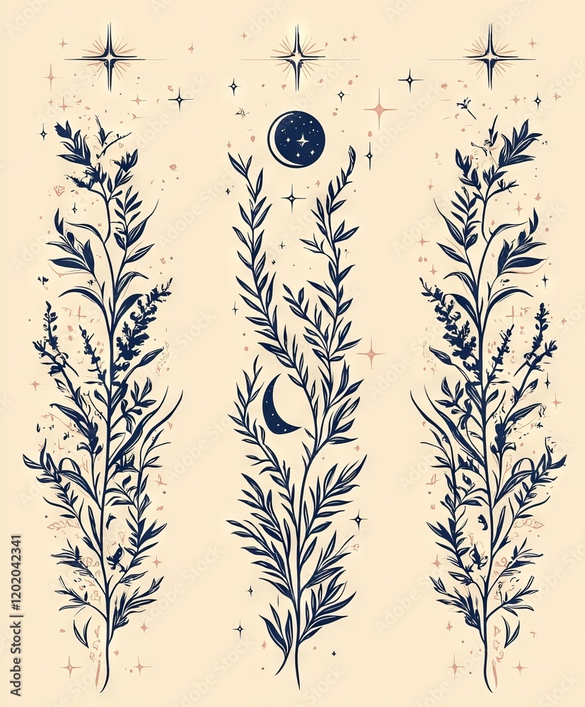 Clean and minimalist design. Boho wall art print in a modern, flat ...