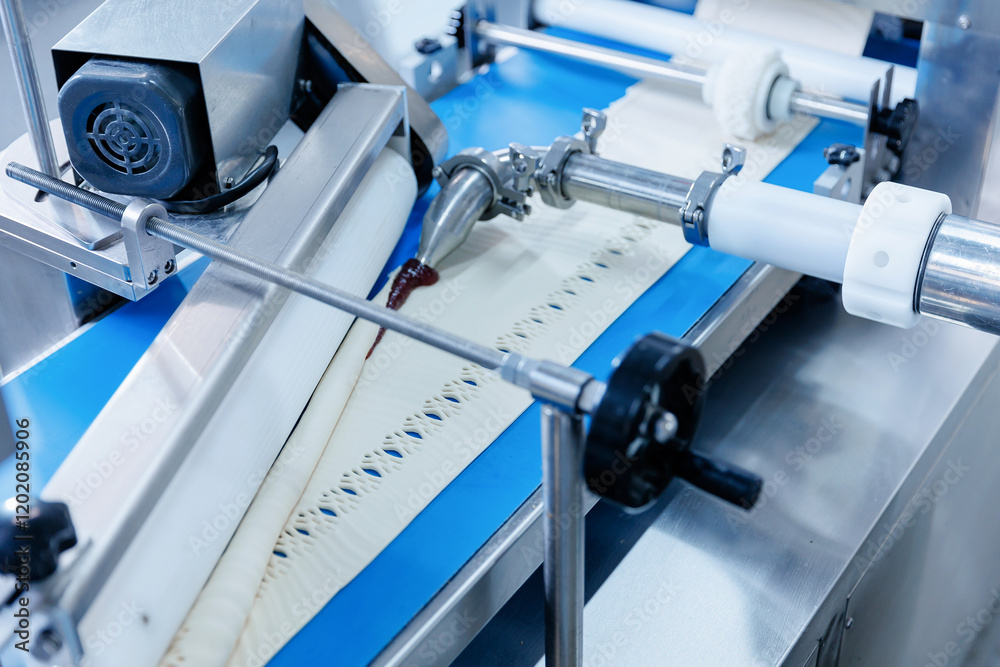 Automated production of puff pastry buns with dough formation and ...