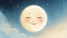 Baby Moon With Face Vintage Art Free Stock Photo - Public Domain Pictures