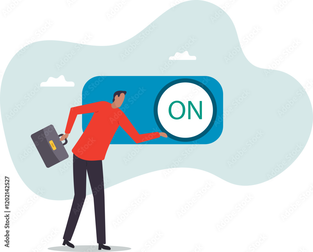 Turn On Switch Paradigm Shift Or Change To Be Better Status Start Or