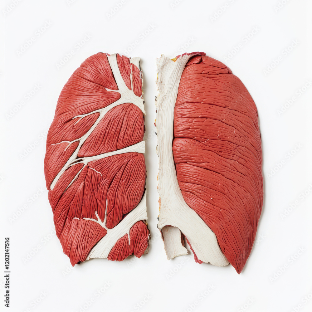 Anatomical cross section of muscle tissue showing detailed isolated on ...