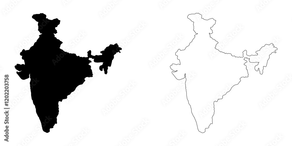 Maps of India 2024, with union territories Jammu & Kashmir, Ladakh and ...