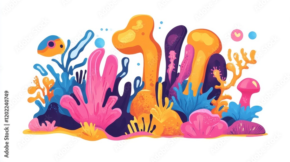 microbe flat design side view environmental biology theme cartoon ...