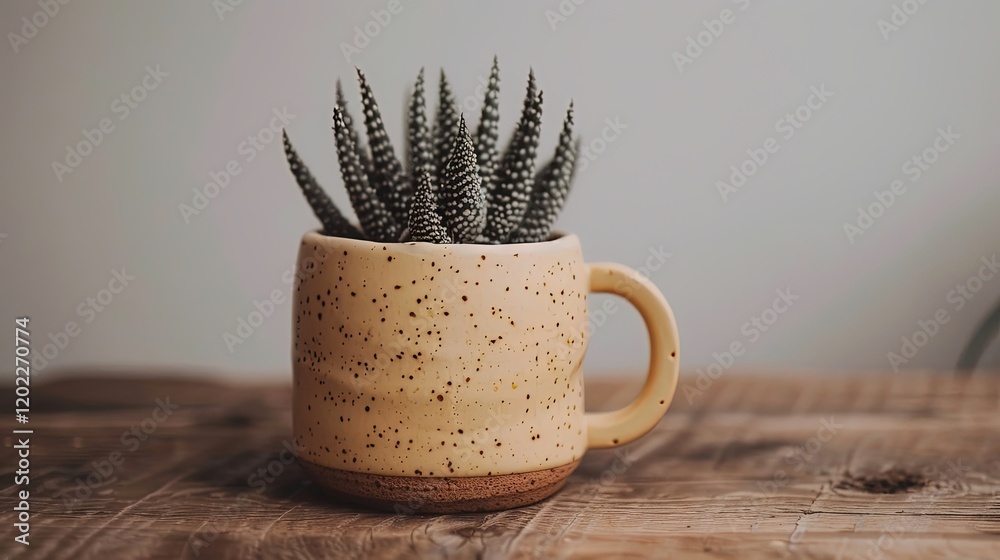 Startup Desk Setup With Coffee Mug and Plant Reflecting Hustle Culture ...