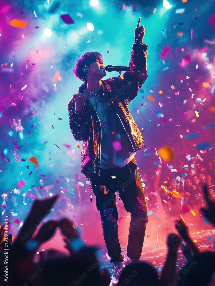 K Pop idol captivates fans with electrifying performance on vibrant ...