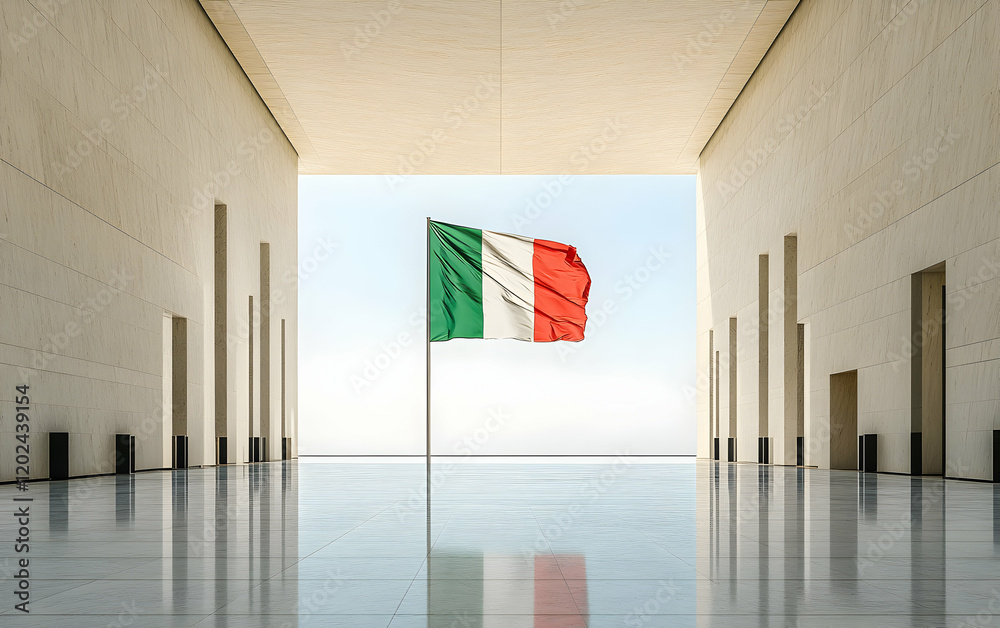 Italian Flag in Modern Hallway: A Symbol of Italian Pride and ...