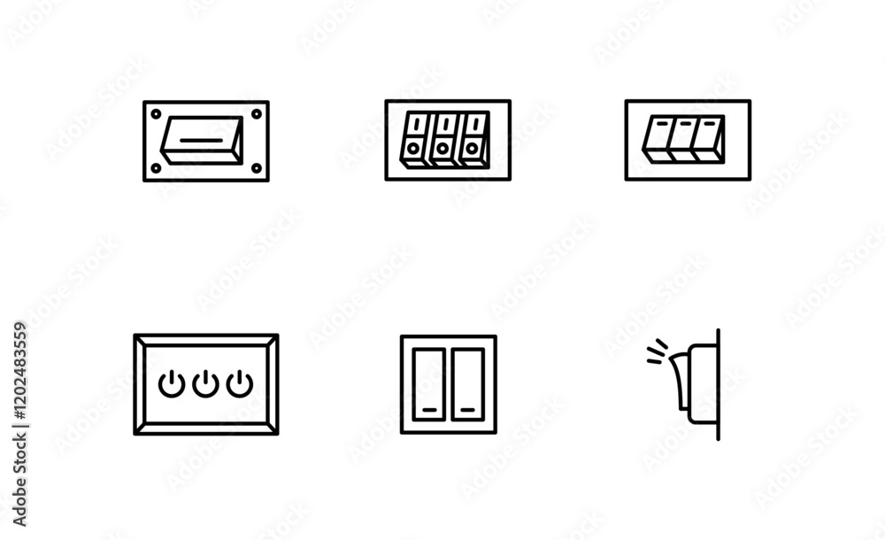 Set of Switch icon, Light switch symbol for app web logo banner poster ...