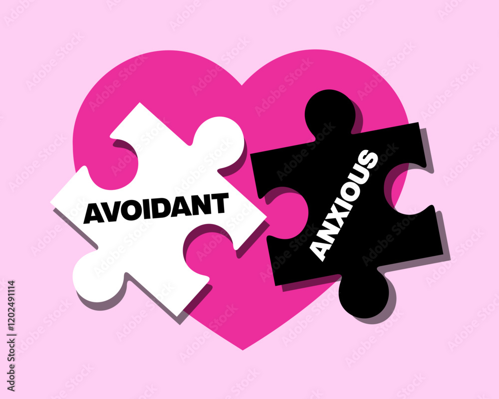 Avoidant and Anxious jigsaw puzzle. Connection between attachment ...