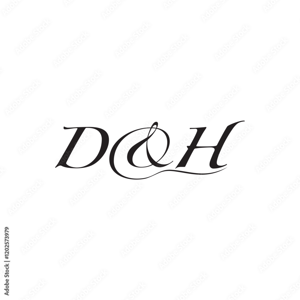 Letter D&H logo design highlights dual typographic creativity with a ...