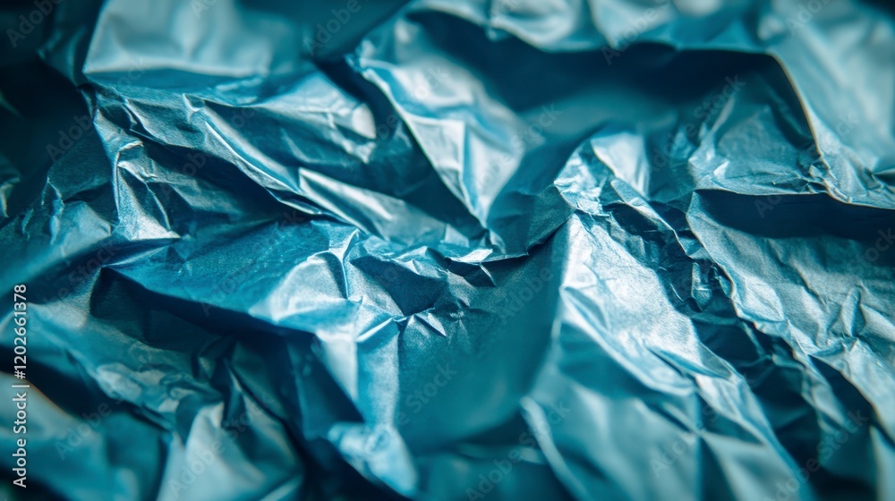 Abstract Crumpled Blue Tissue Paper Texture Background Design Element ...