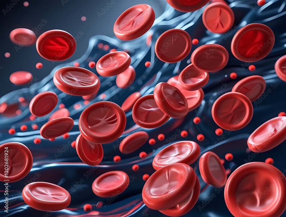 Anemia and Red Blood Cell Deficiency Concept in Digital Illustration ...