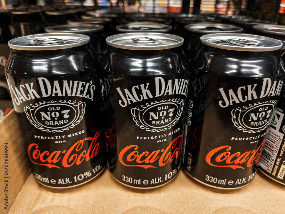 Jack Daniel's and Coca-Cola Mixed Drink Cans Stock Photo | Adobe Stock