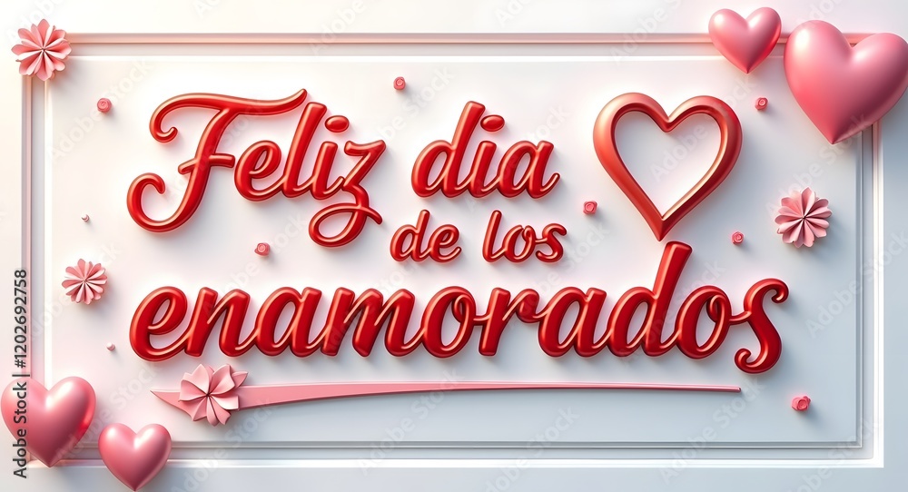 Tarjeta: "Feliz día de los enamorados" en letras rojas sobre fondo ...