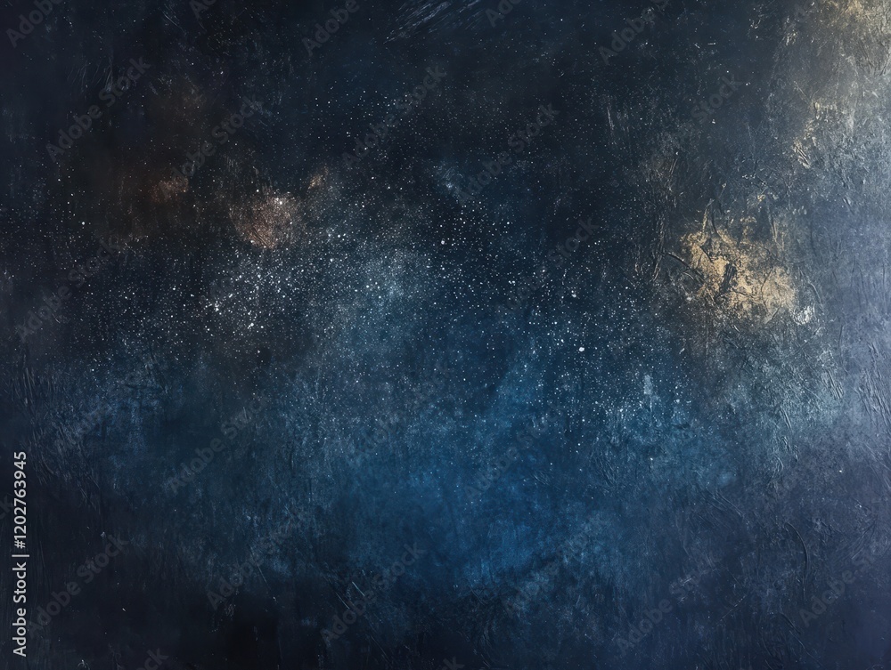 Dramatic Dark Blue Night Sky Texture Background - Grunge Cosmic Nebula ...